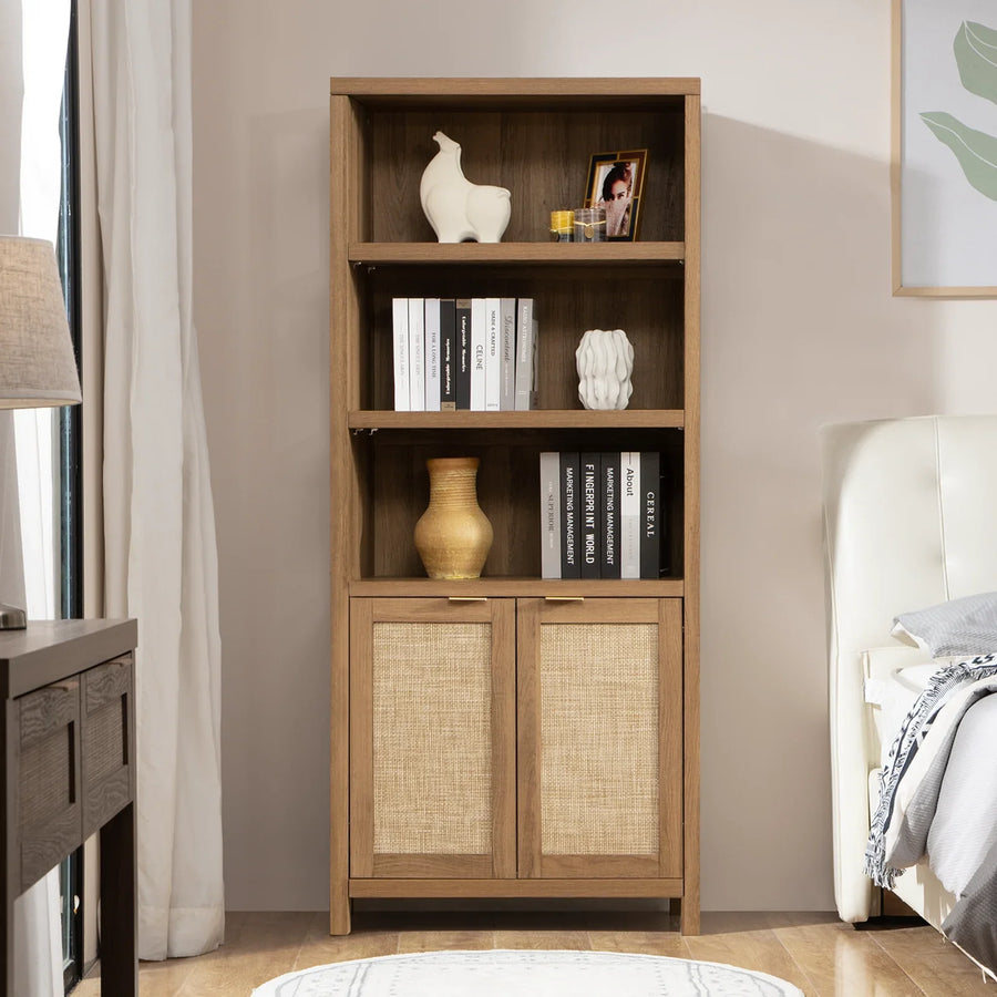 Savanna 5-Shelf Tall Bookcase, Tall Bookcase with Storage | Sicotas ...